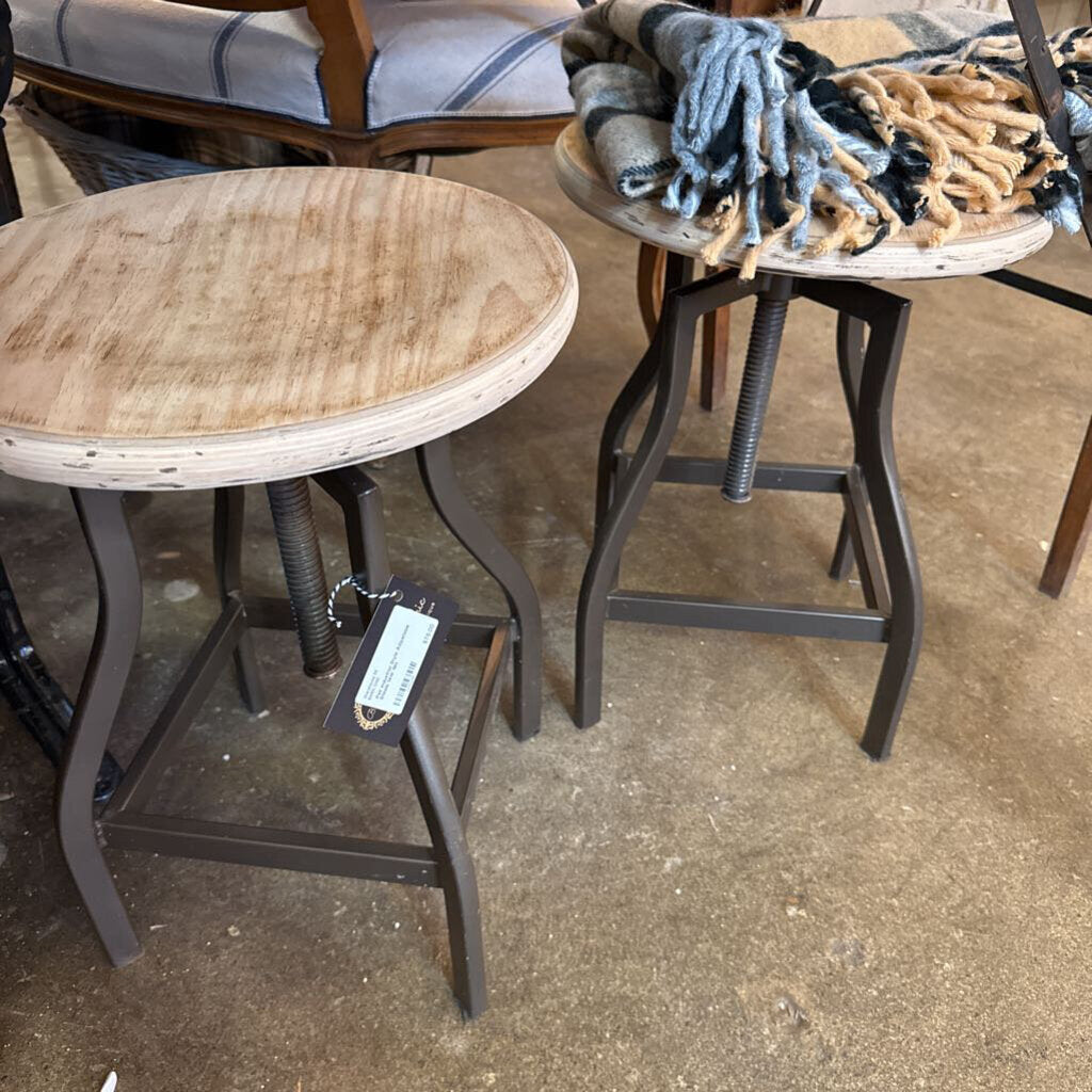 Pair Industrial Style Adjustable Stools 14W 19H – Warehouse 55 Aurora