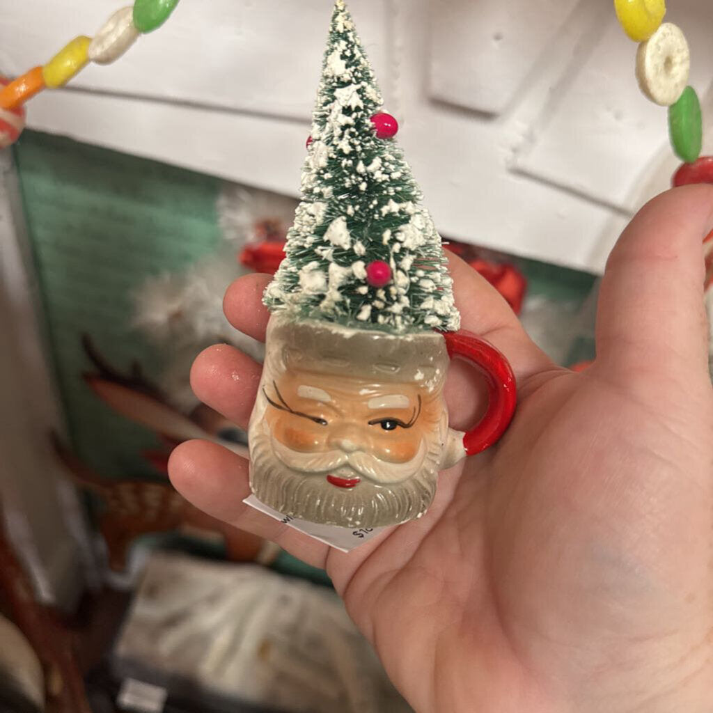 Vintage Santa mug with tree – Warehouse 55 Batavia